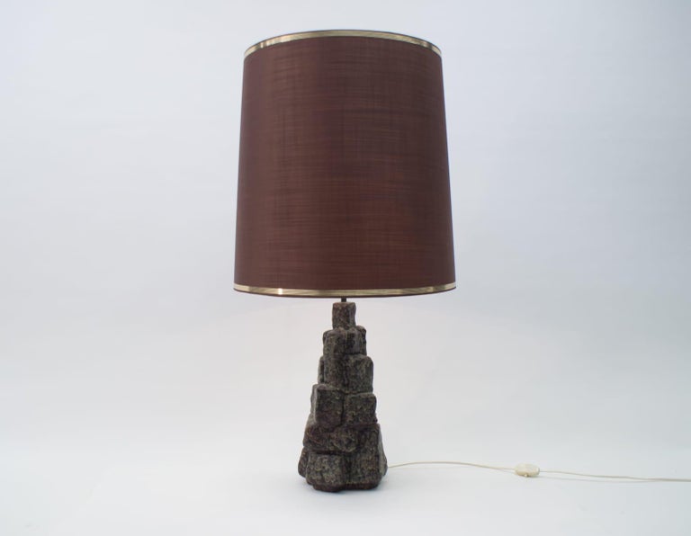 Pair of Large Ceramic Table Lamps in the Shape of Rocks, 1960s Italy ...