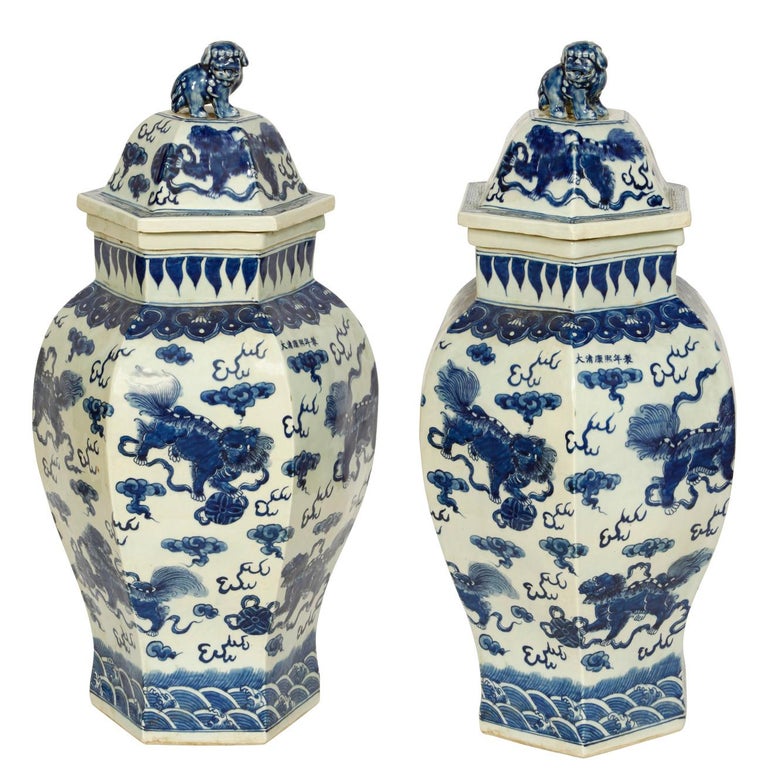 Pair of Large Chinese Temple Jars For Sale at 1stDibs