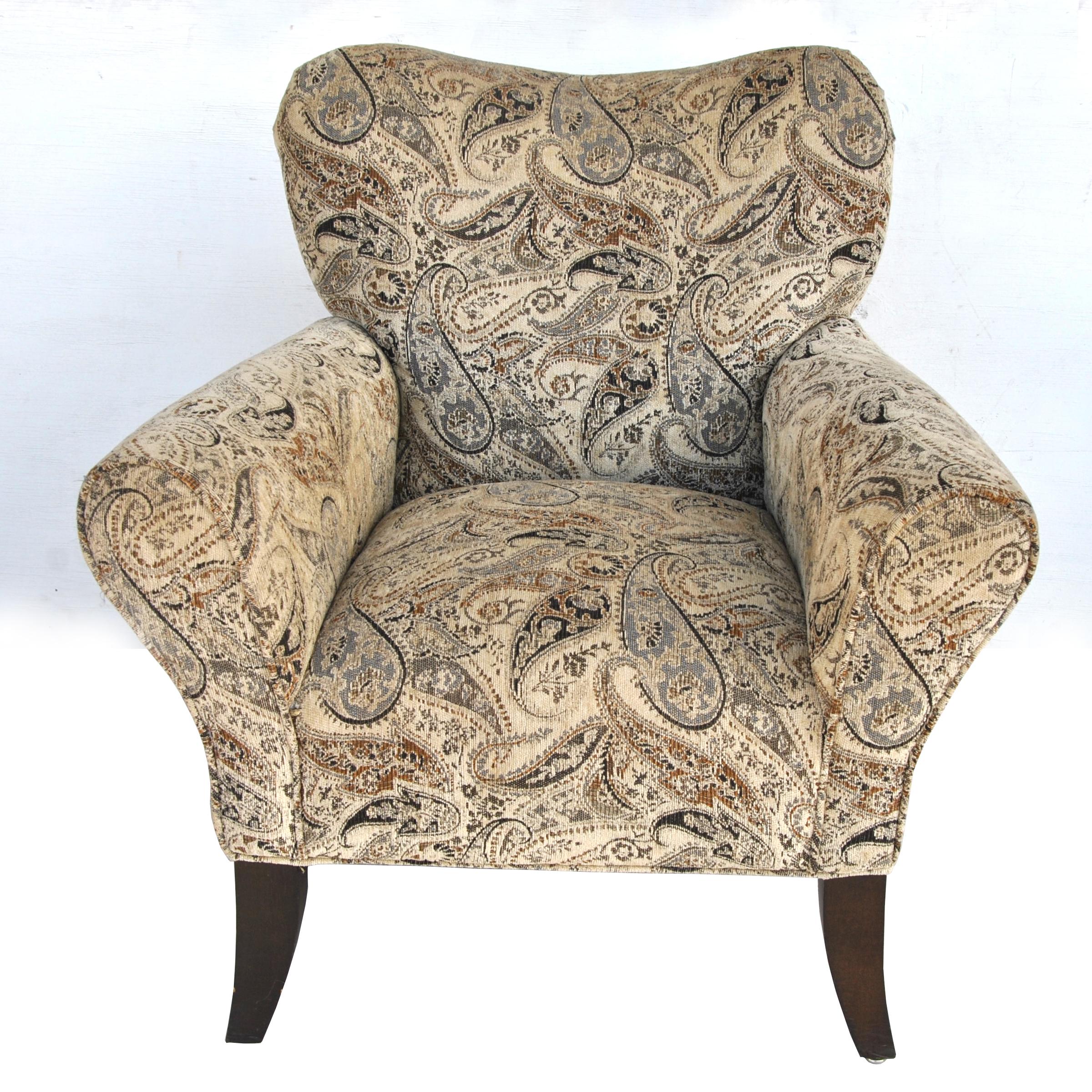 Pair of Large Contemporary Wing Back Chairs For Sale at 1stDibs