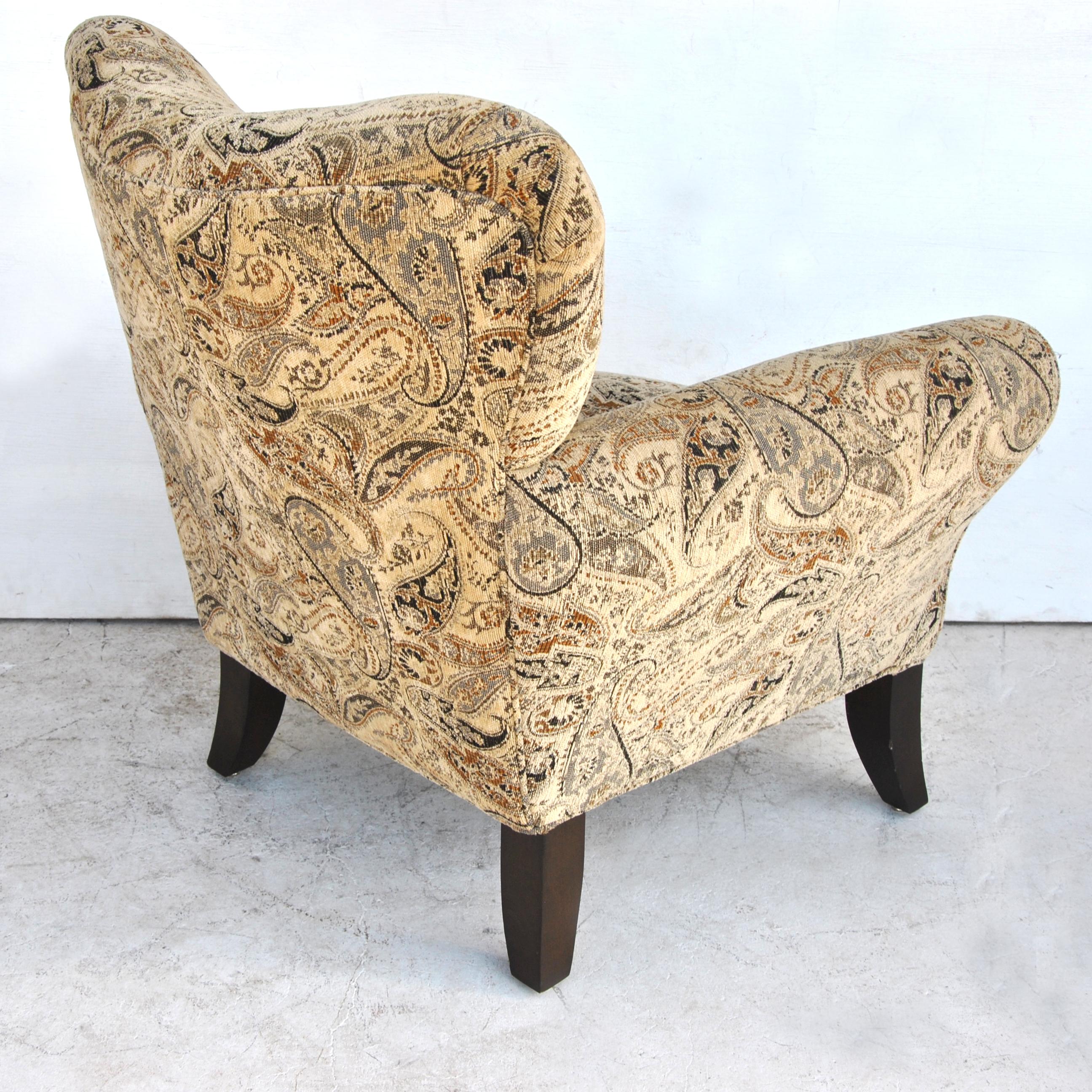 Pair of Large Contemporary Wing Back Chairs For Sale at 1stDibs