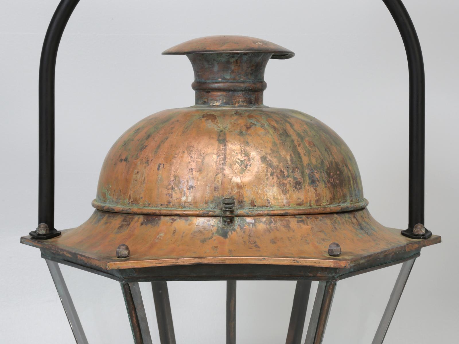 Pair of Large Copper French Lanterns, Completely Restored at 1stDibs