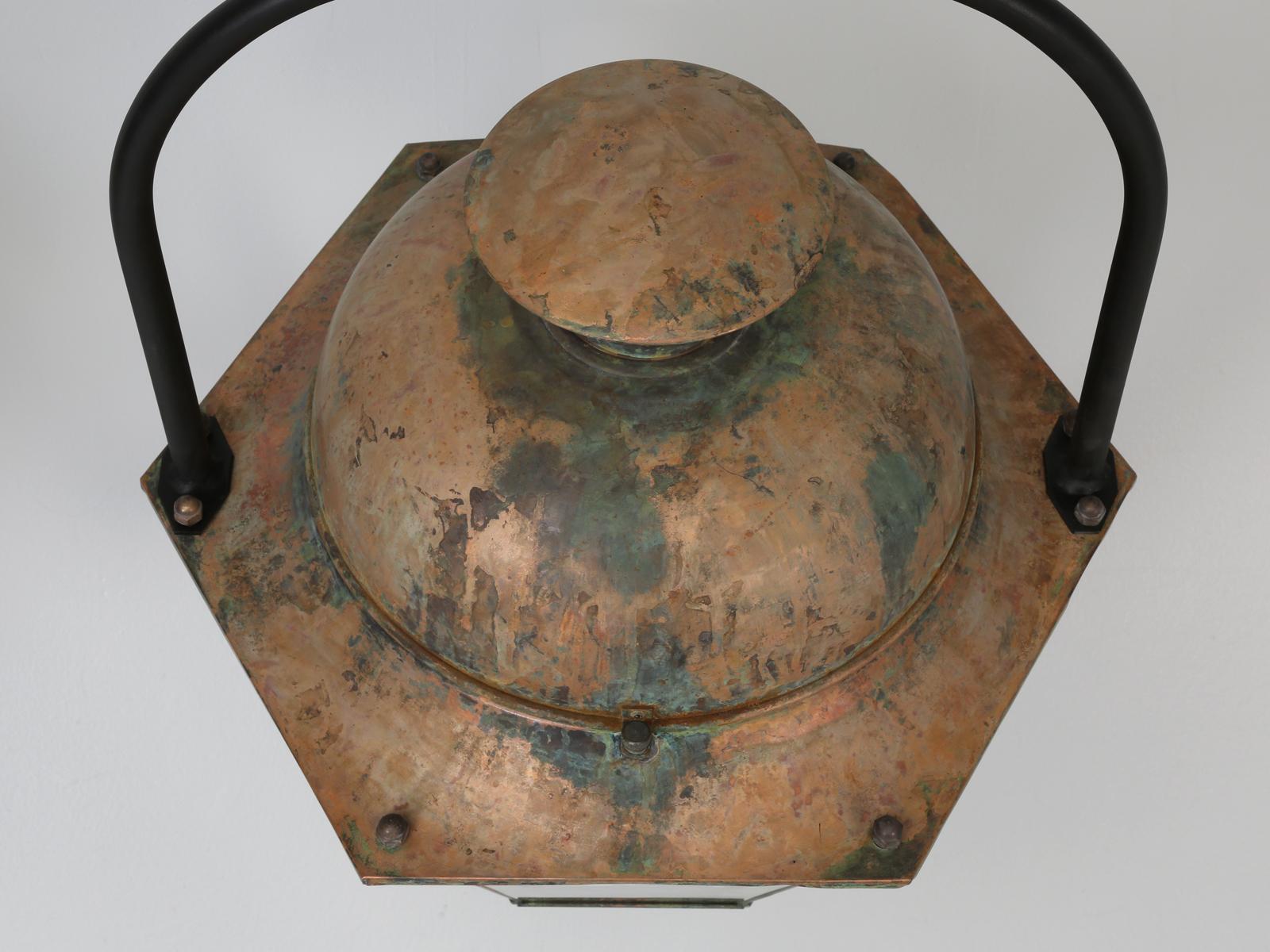 Pair of Large Copper French Lanterns, Completely Restored at 1stDibs