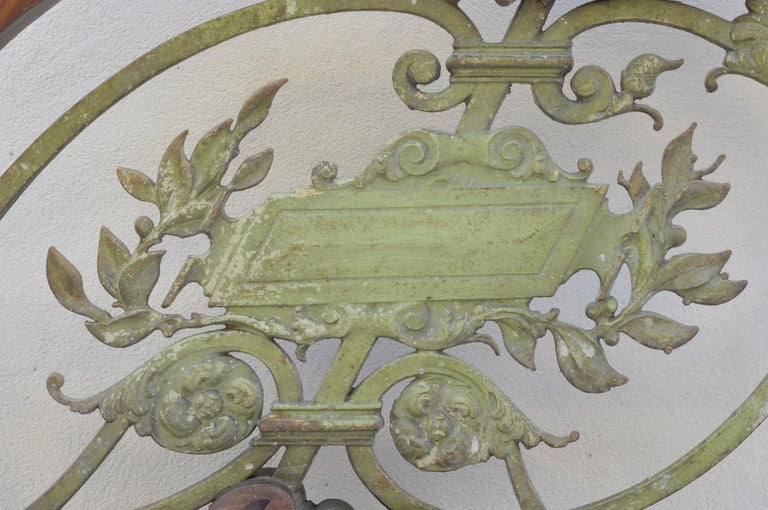 Pair of Large Decorative Elements in Carved Wood and Wrought Iron For ...