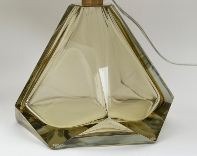 Pair of Large Diamond Faceted Citrine Lamps, Contemporary For Sale at ...
