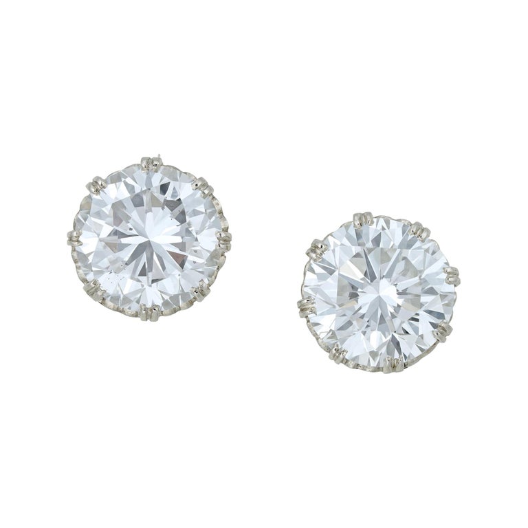 Pair of Large Diamond Stud Earrings at 1stDibs