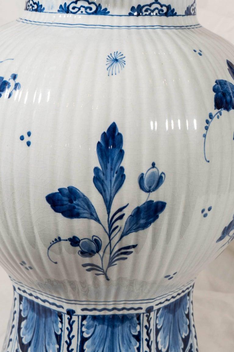 Pair of Large Dutch Delft Blue and White Jars For Sale at 1stDibs