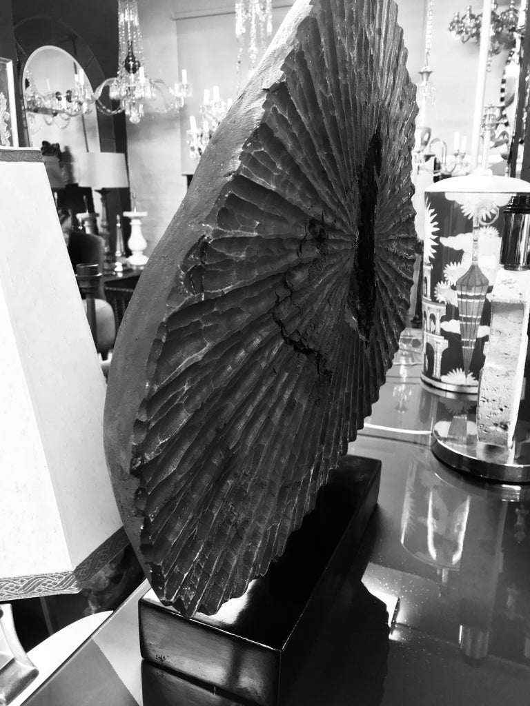 Pair of Large Ebonized Tree Trunk Sculptures For Sale at 1stDibs