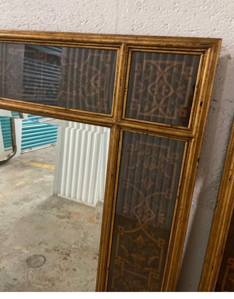 Pair of Large Eglomise Mirrors by Theodore Alexander at 1stDibs