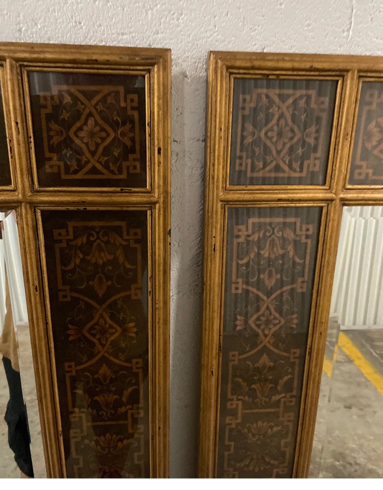 Pair of Large Eglomise Mirrors by Theodore Alexander at 1stDibs