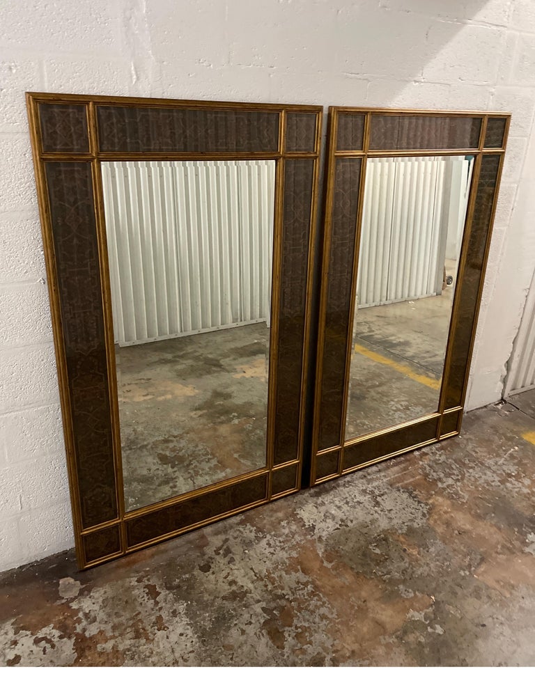Pair of Large Eglomise Mirrors by Theodore Alexander at 1stDibs