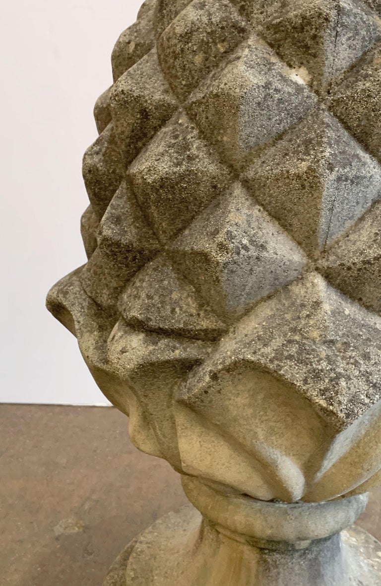 Pair of Large English Garden Stone Finials at 1stDibs