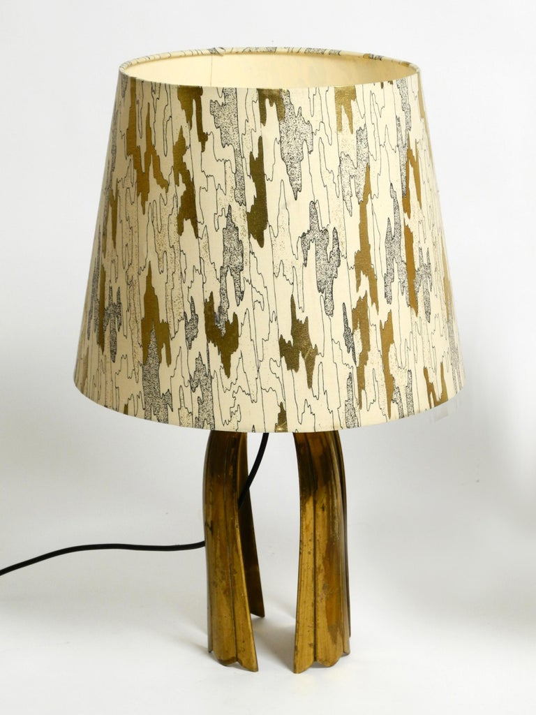 Pair of large extraordinary heavy Mid Century brass table lamps For ...