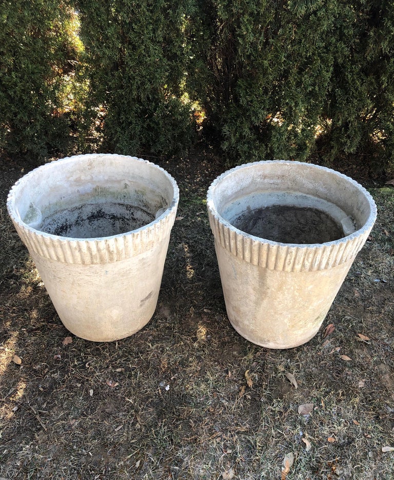 Pair of Large Flower Pot Form Planters Designed by Willy Guhl, Dated ...