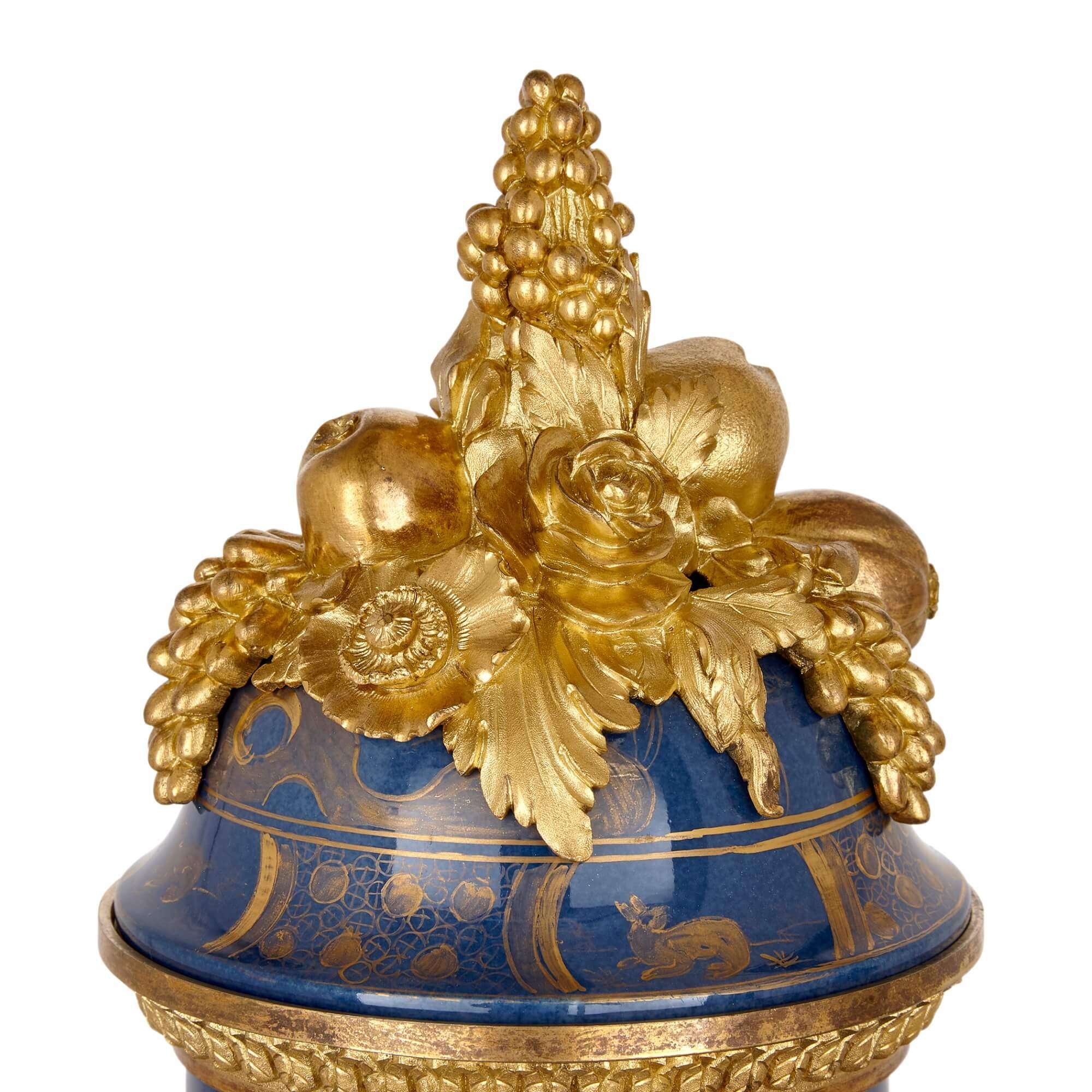 Large Pair of Antique Ormolu Mounted Samson Porcelain Vases For Sale at ...