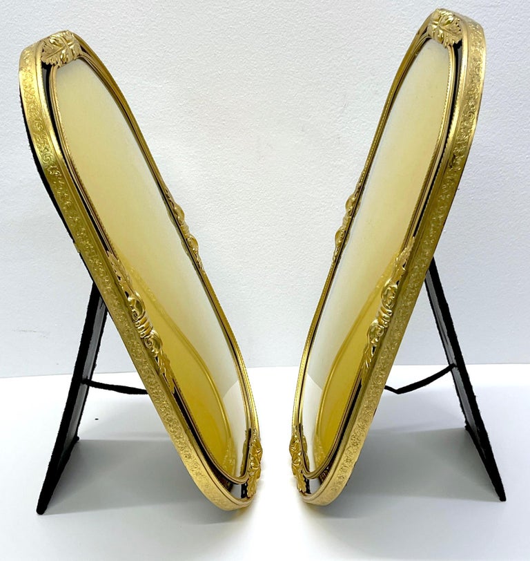 Pair of Large French Belle Époque Neoclassical Ormolu and Enameled ...