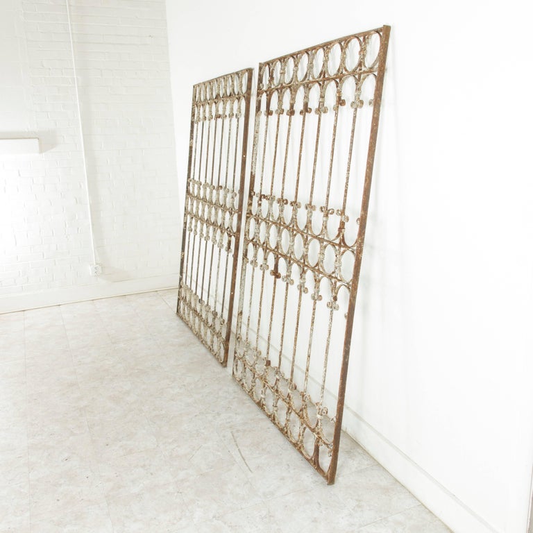 Pair of Large French Hand-Forged Iron Partitions, Grills, Gates at 1stDibs
