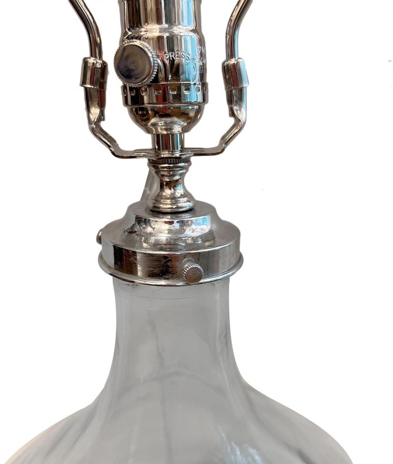 Pair of Large Glass Lamps For Sale at 1stDibs
