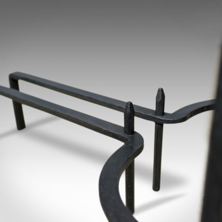 Pair of Large, Gothic, Wrought Iron Fire Dogs, Medieval Revival ...