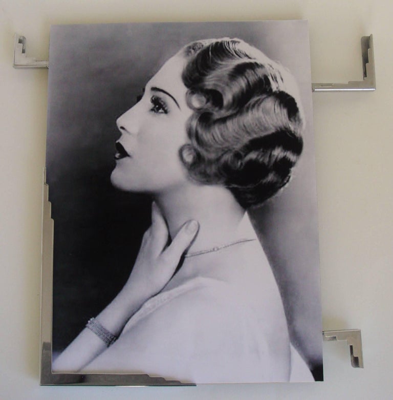 Pair of Large Iconic English Art Deco Chrome Geometric Photo Frames by ...