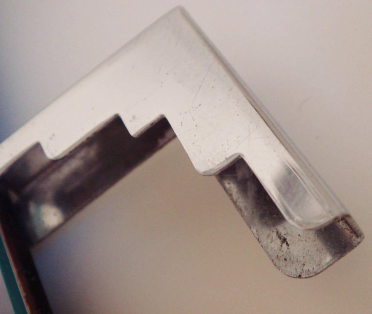 Pair of Large Iconic English Art Deco Chrome Geometric Photo Frames by ...