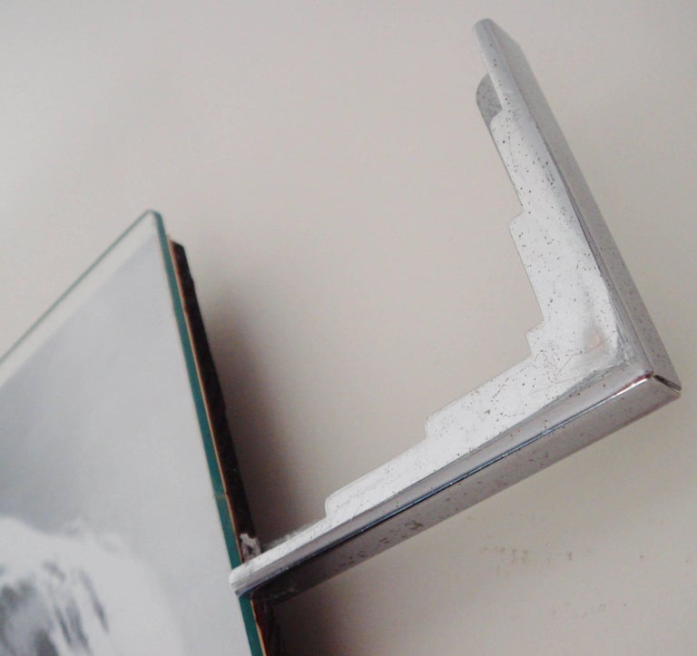 Pair of Large Iconic English Art Deco Chrome Geometric Photo Frames by ...