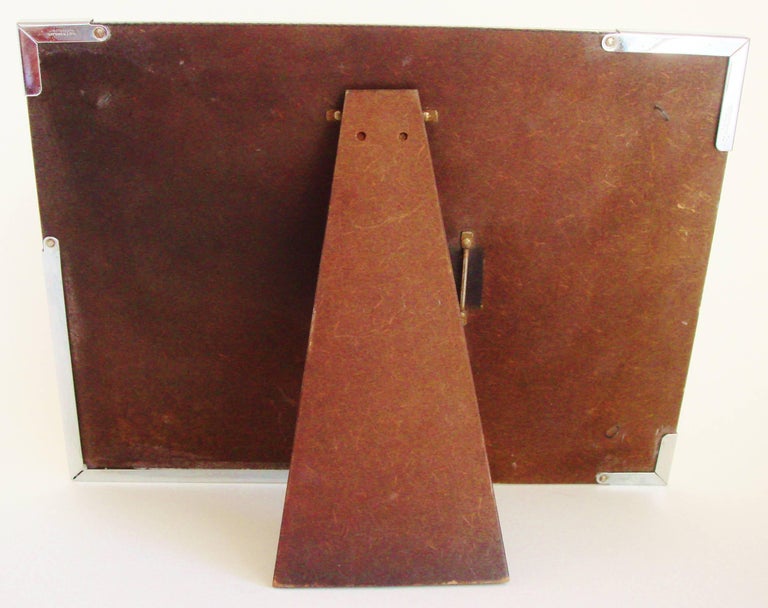 Pair of Large Iconic English Art Deco Chrome Geometric Photo Frames by ...