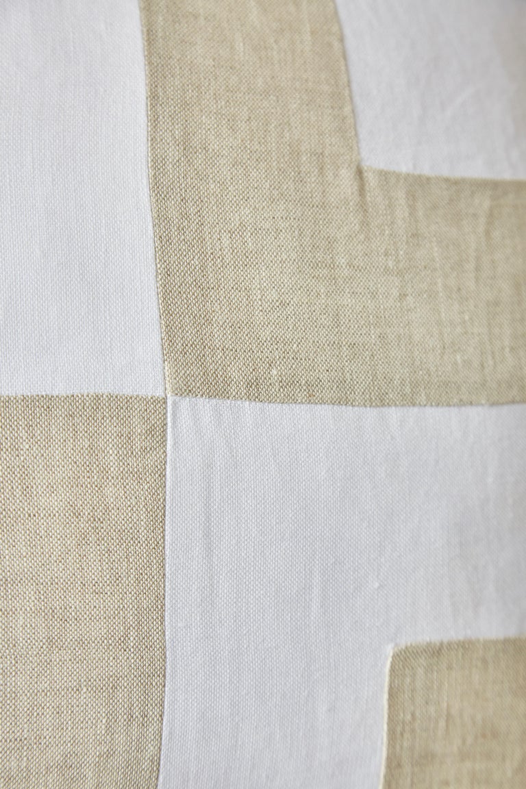 Pair of Large Irish Linen Pillows Cushions Vintage White Natural ...