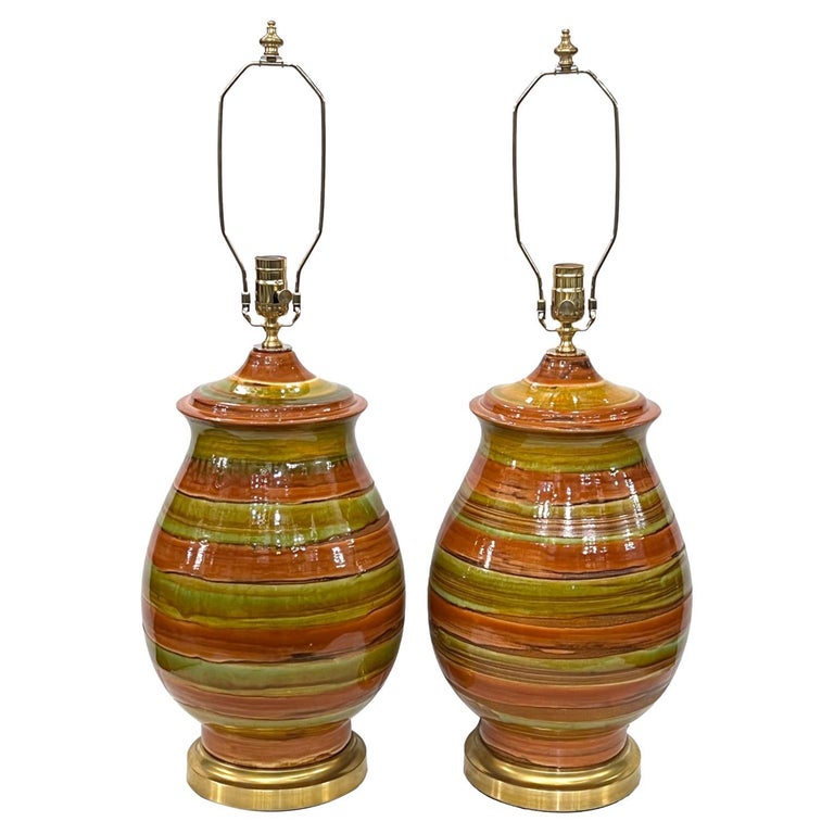Pair of Large Italian Midcentury Lamps For Sale at 1stDibs