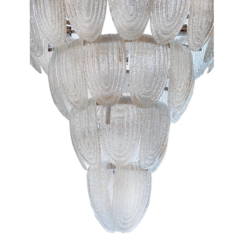 Pair of Large Italian Molded Glass Chandeliers, Sold Individually For ...