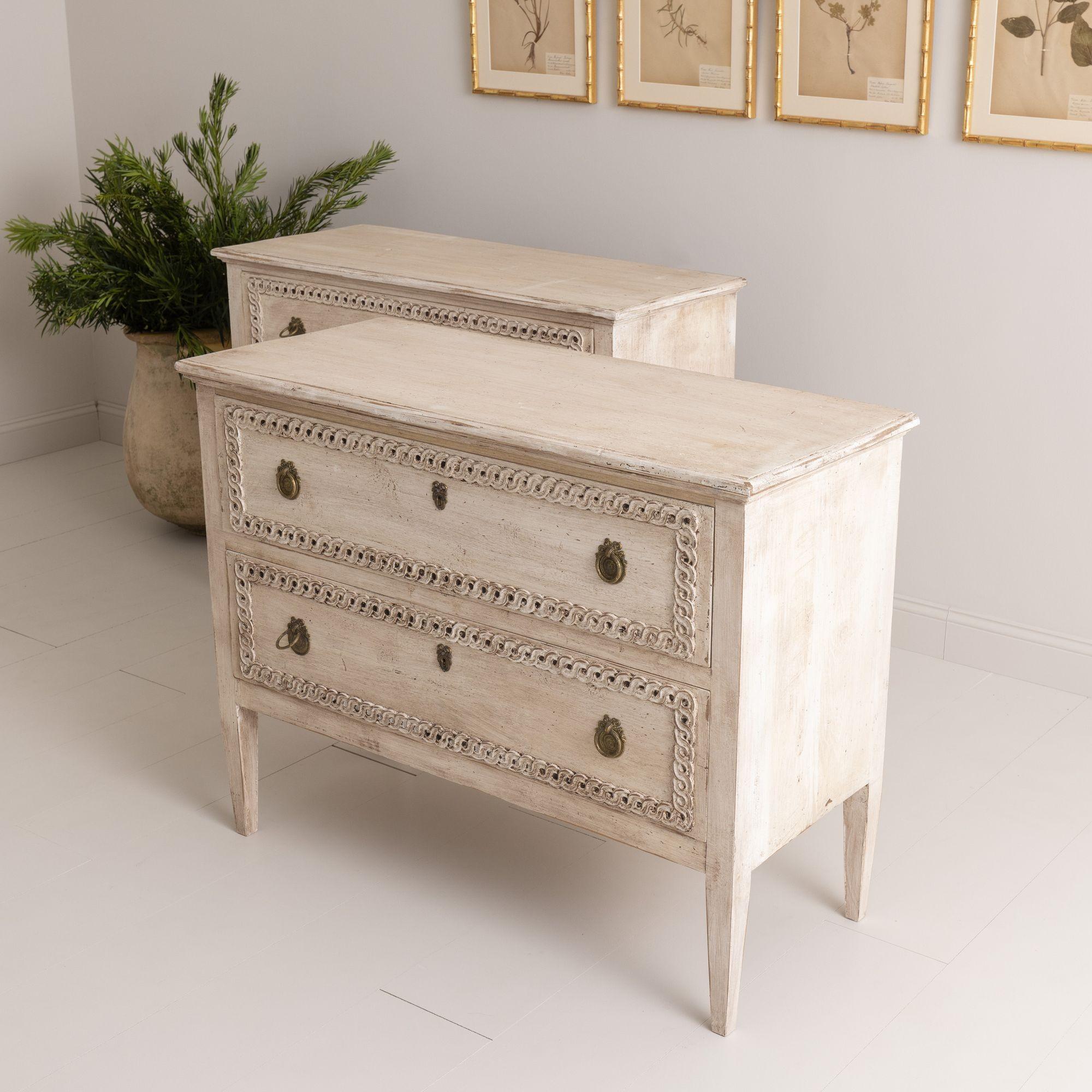 Pair of Large Italian Painted Neoclassical Style Bedside Commodes For ...