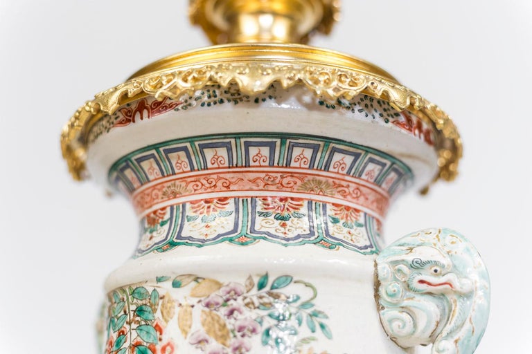 Pair of Large Lamps in Satsuma Ware, circa 1880 at 1stDibs