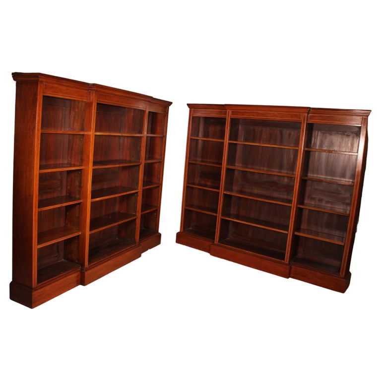 Pair of Large Mahogany Open Bookcases-19th Century For Sale at 1stDibs
