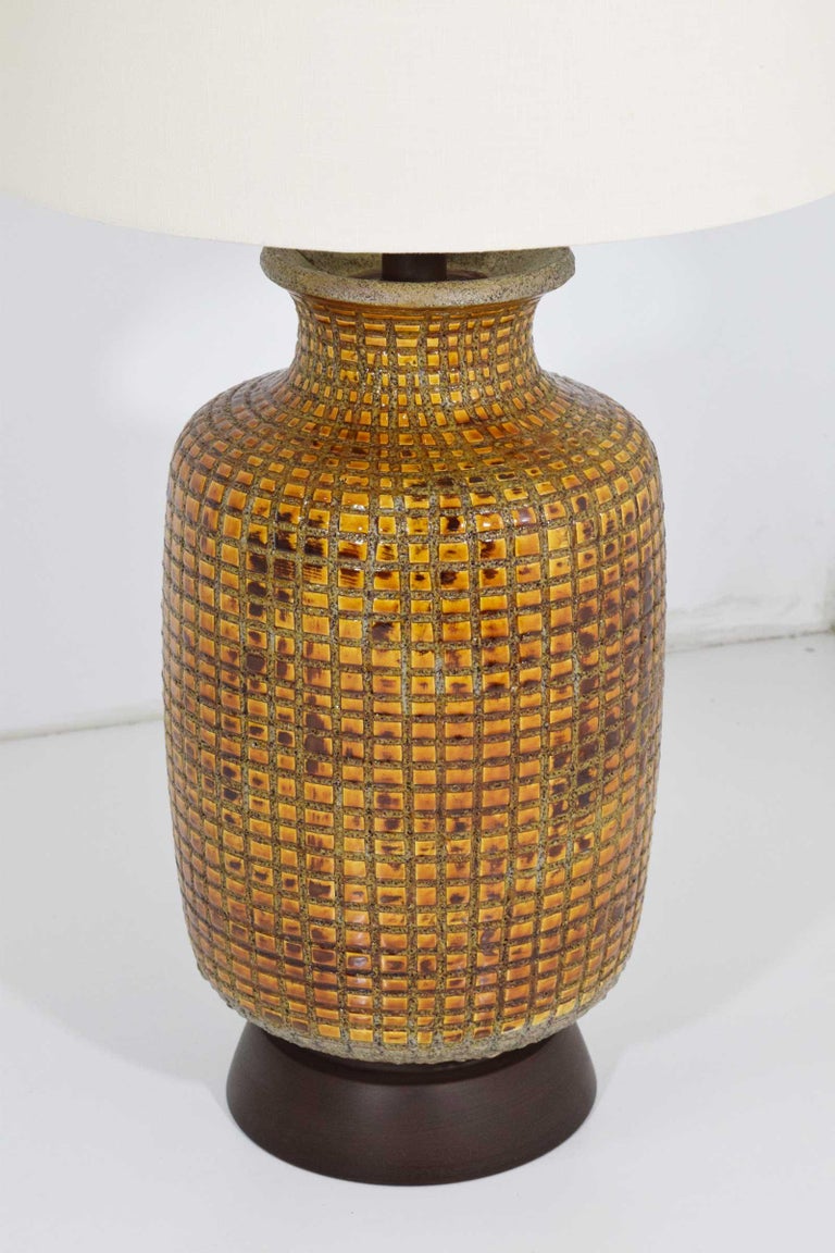 Pair of Large Midcentury Ceramic Earthernware Table Lamps at 1stDibs