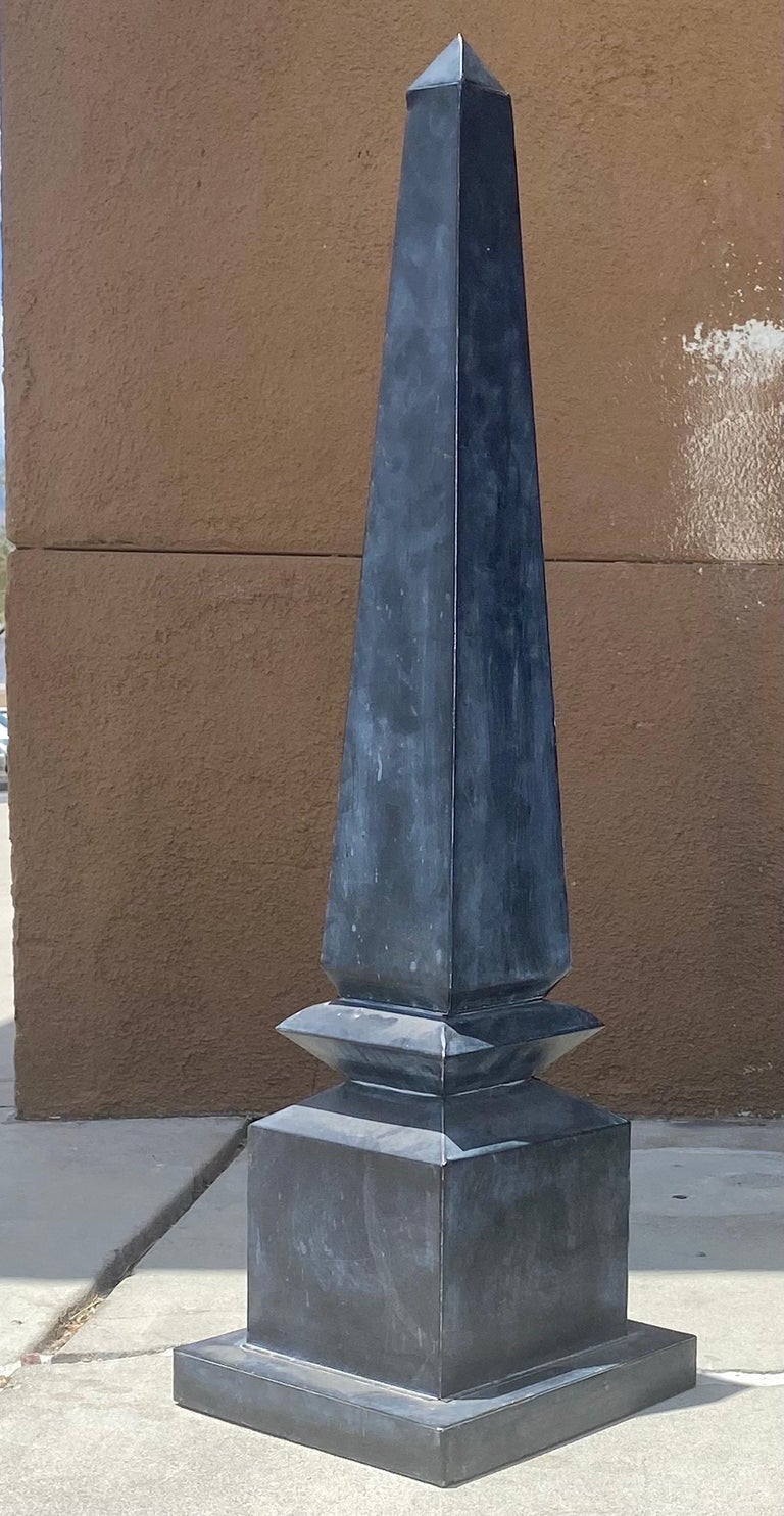 Pair of Large Mid Century Metal Outdoor/Indoor Obelisks For Sale at 1stDibs