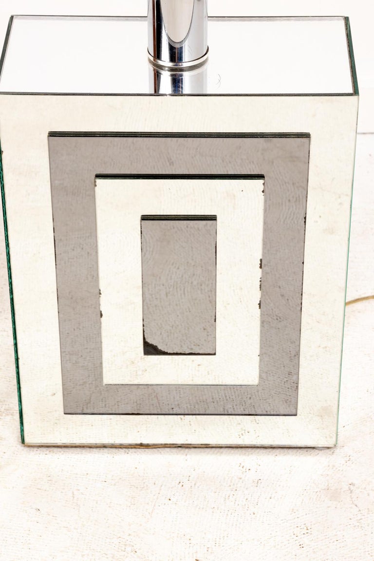 Pair of Large Midcentury Mirrored Lamps For Sale at 1stDibs