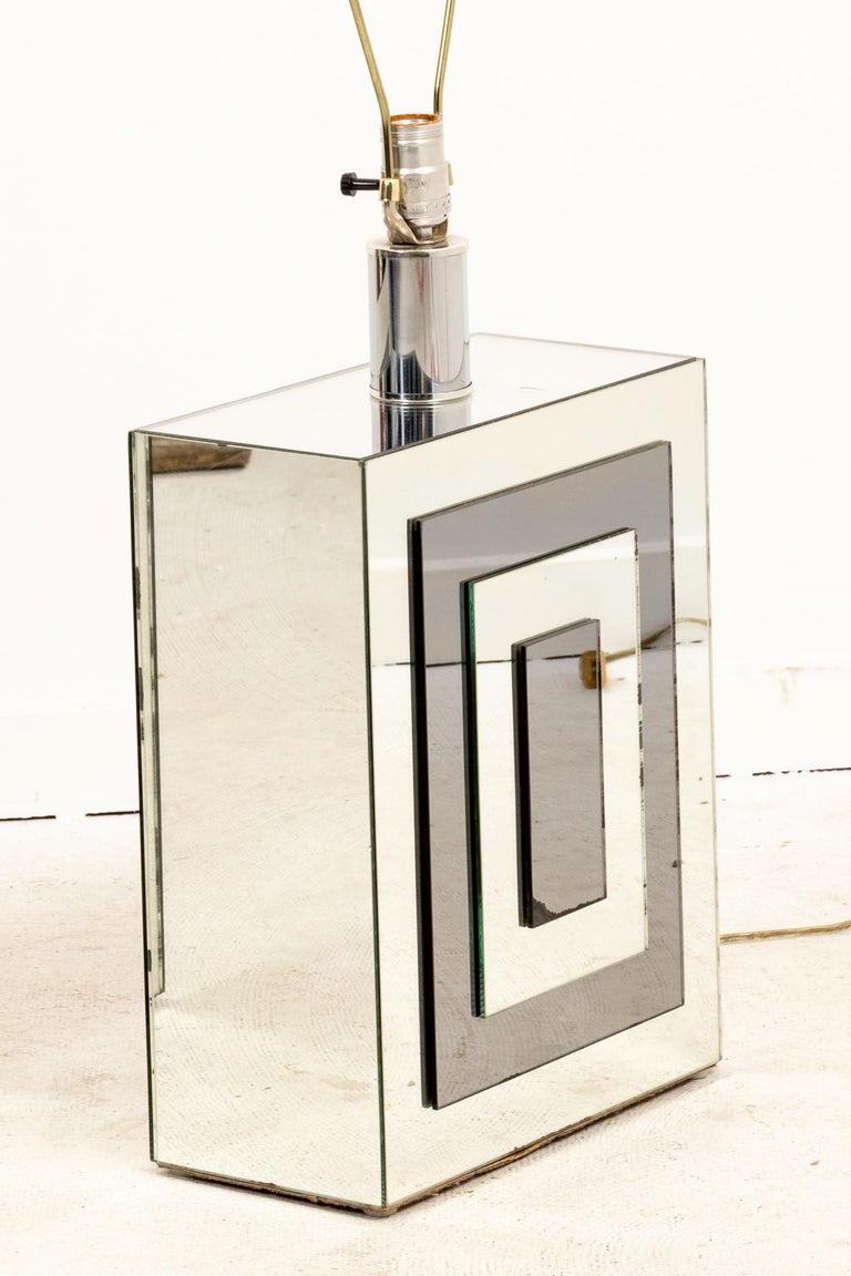 Pair of Large Midcentury Mirrored Lamps For Sale at 1stDibs