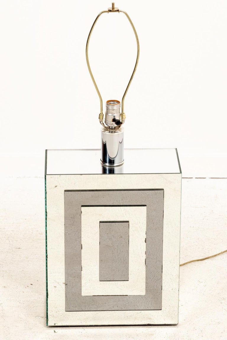 Pair of Large Midcentury Mirrored Lamps For Sale at 1stDibs