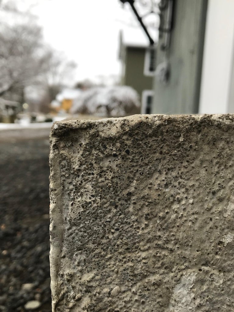 Pair of Large Minimalist French Rectangular Cast Stone Planters at 1stDibs