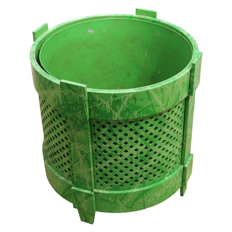 Pair of Large Modern Custom Green Planters at 1stDibs