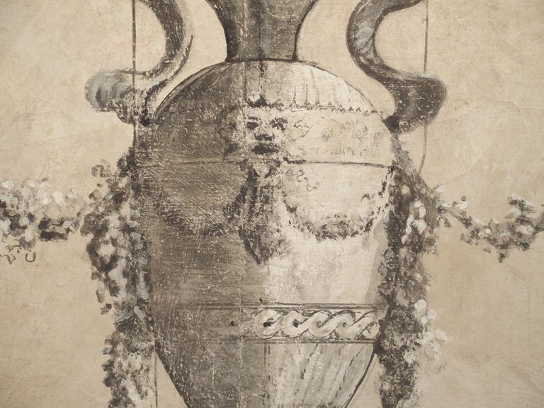 Pair of Large Neoclassical Grisaille Paintings from Siena, Italy, circa ...