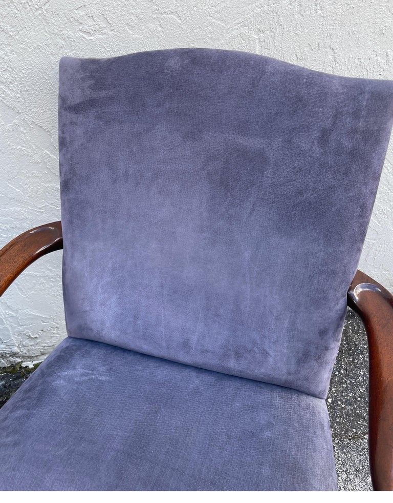 Pair of Large Neoclassical Style Armchairs with Carved Swan Head Arms ...