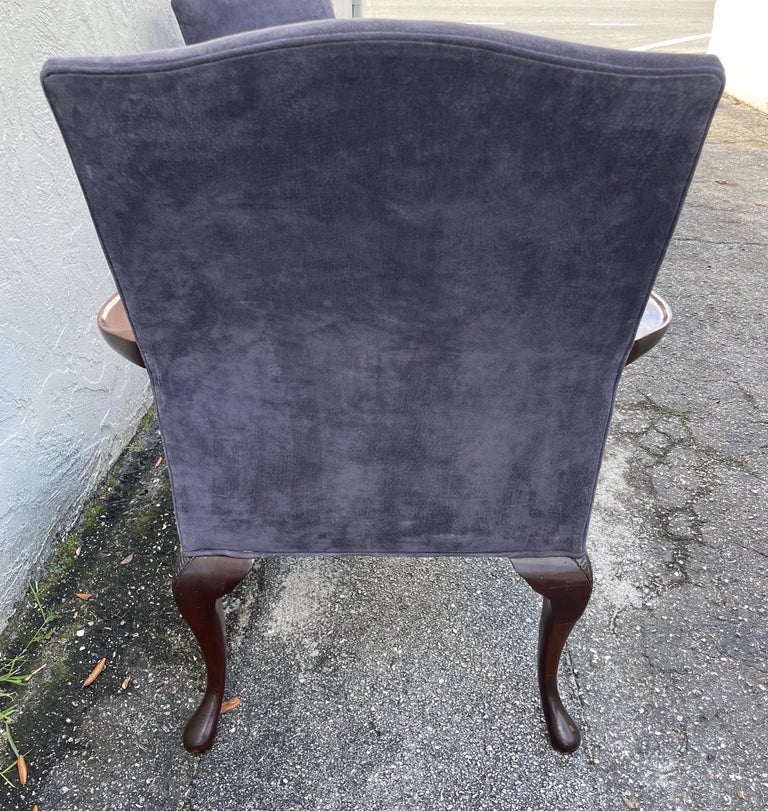 Pair of Large Neoclassical Style Armchairs with Carved Swan Head Arms ...