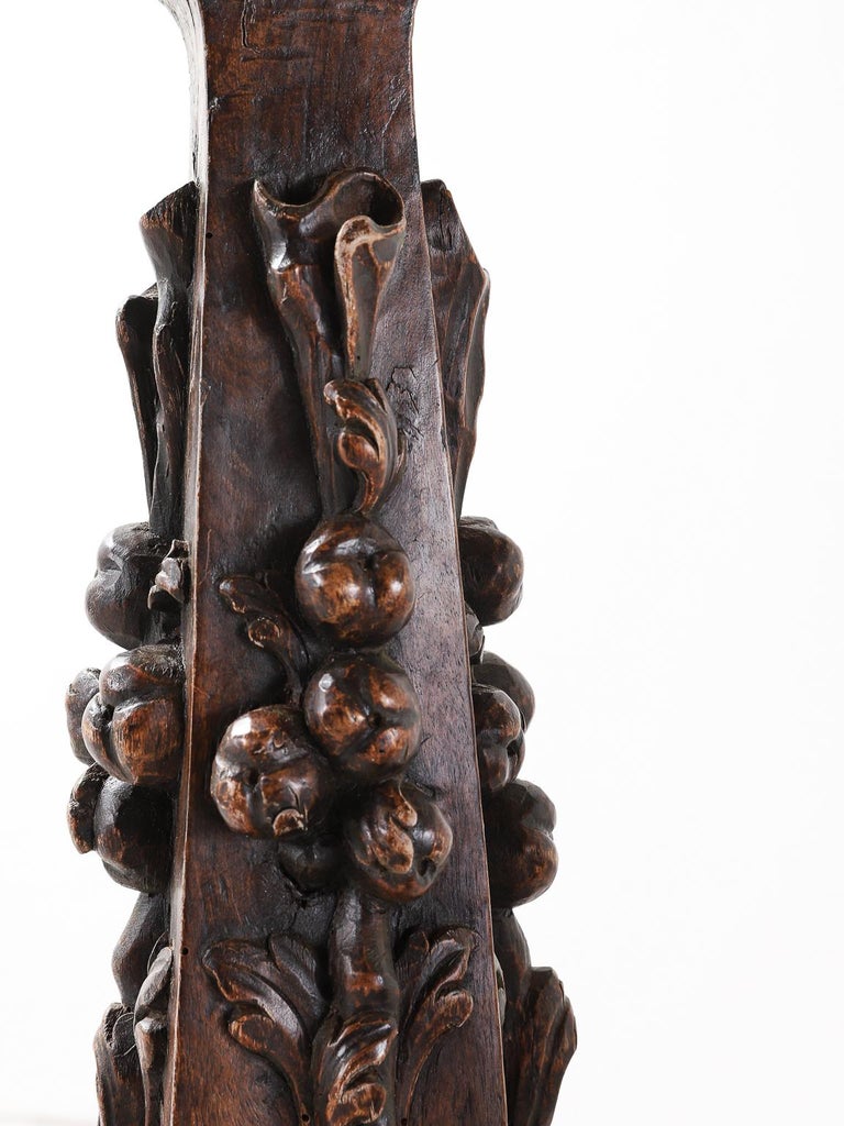 Pair of Large Oak Renaissance Candlesticks For Sale at 1stDibs