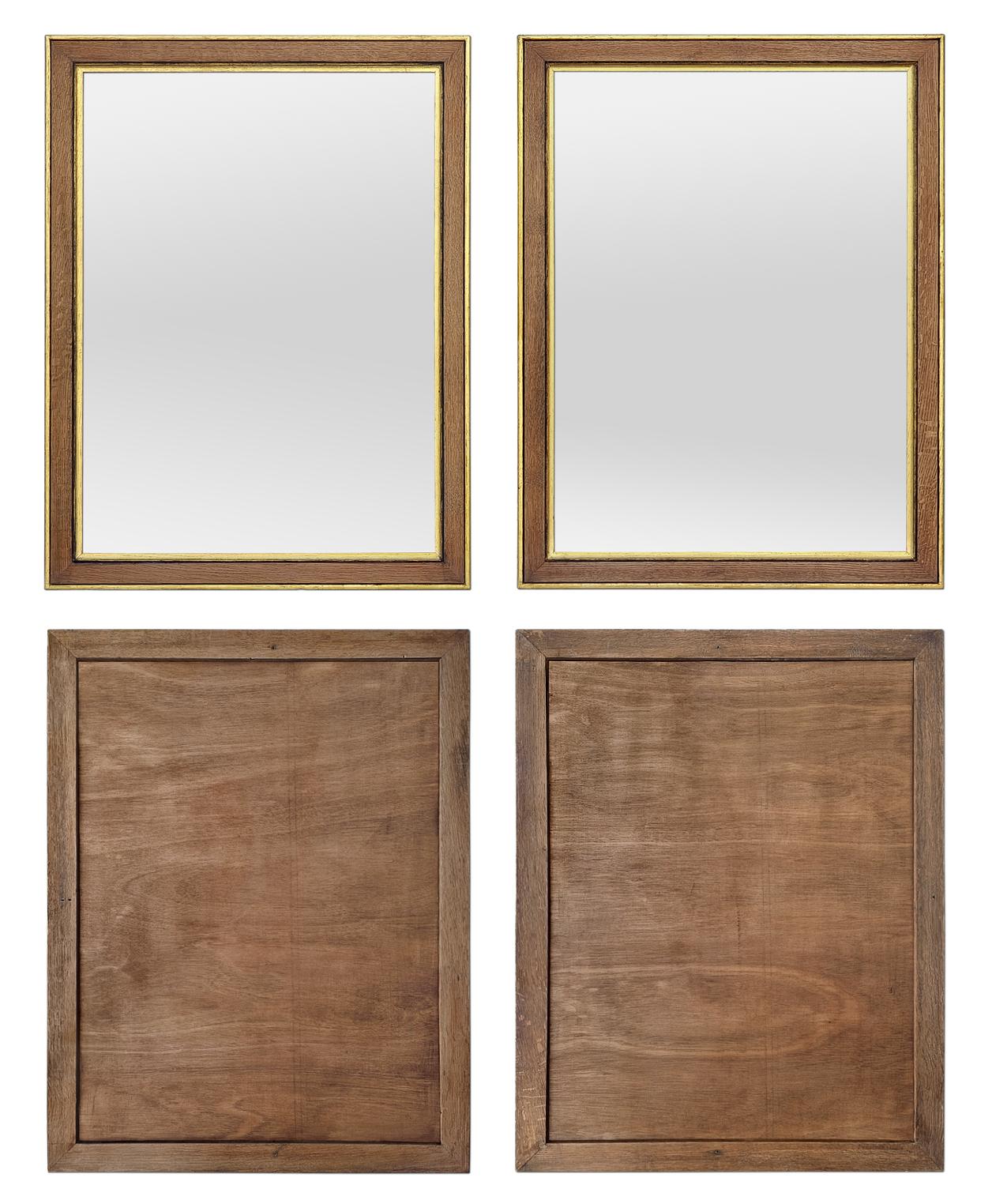 Pair of Large Oak Wood Mirrors with Gilded Fillets, circa 1890 For Sale ...