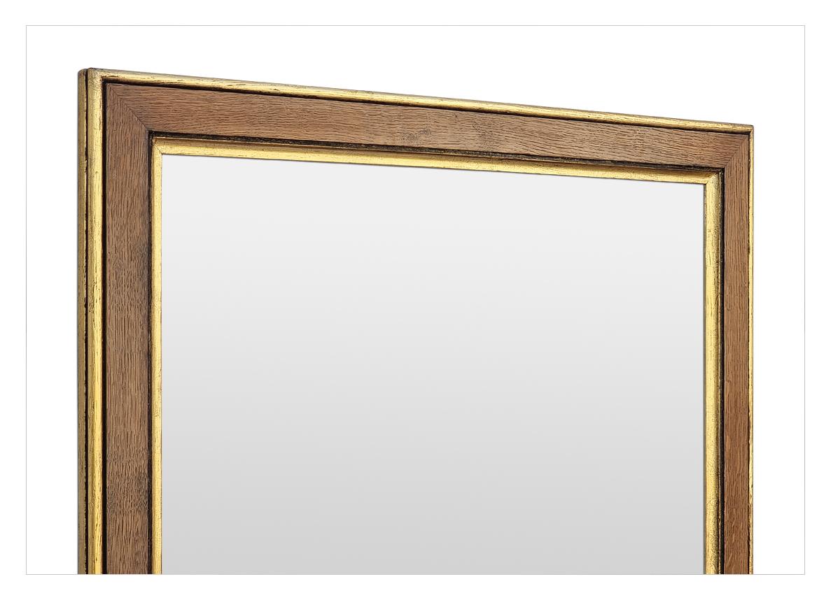 Pair of Large Oak Wood Mirrors with Gilded Fillets, circa 1890 For Sale ...