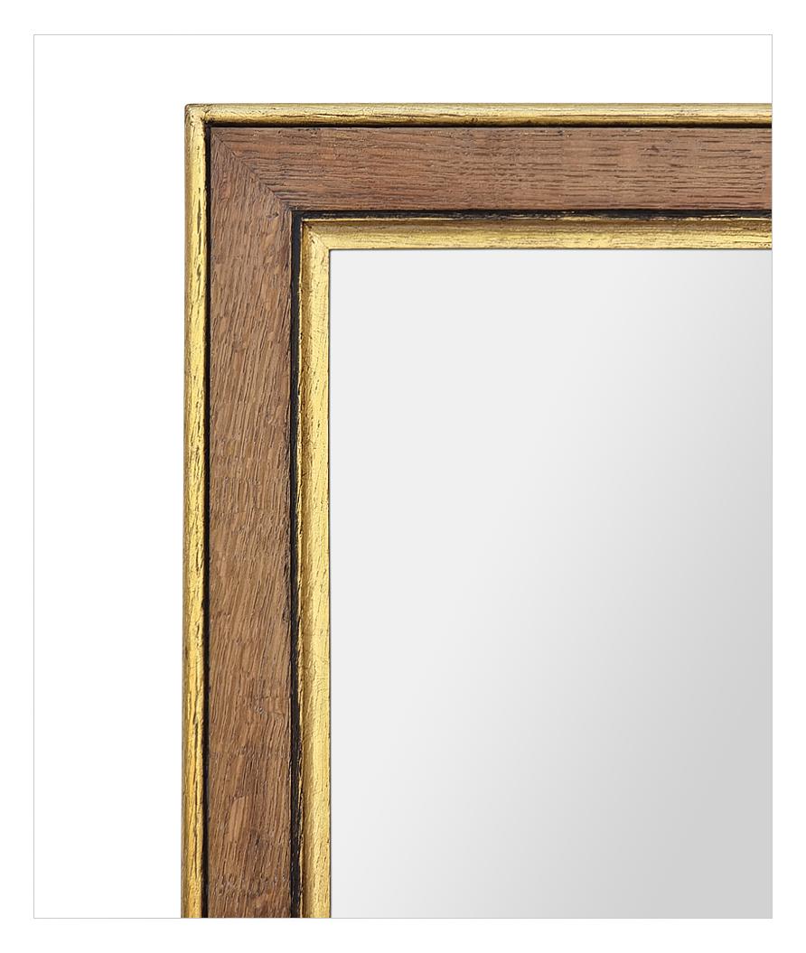 Pair of Large Oak Wood Mirrors with Gilded Fillets, circa 1890 For Sale ...