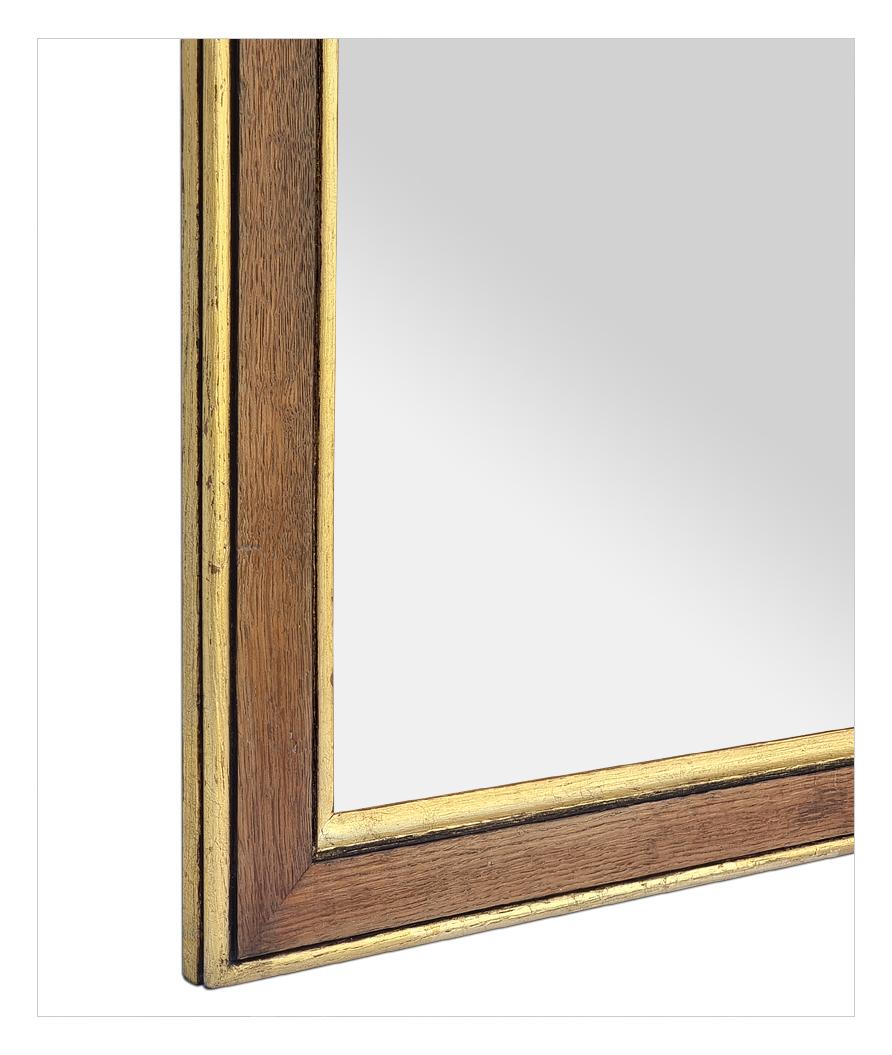 Pair of Large Oak Wood Mirrors with Gilded Fillets, circa 1890 For Sale ...