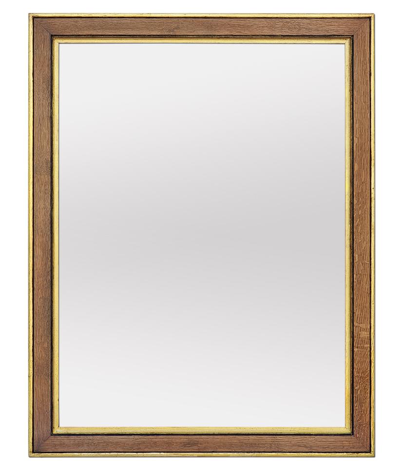 Pair of Large Oak Wood Mirrors with Gilded Fillets, circa 1890 For Sale ...