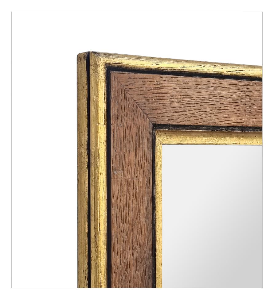 Pair of Large Oak Wood Mirrors with Gilded Fillets, circa 1890 For Sale ...