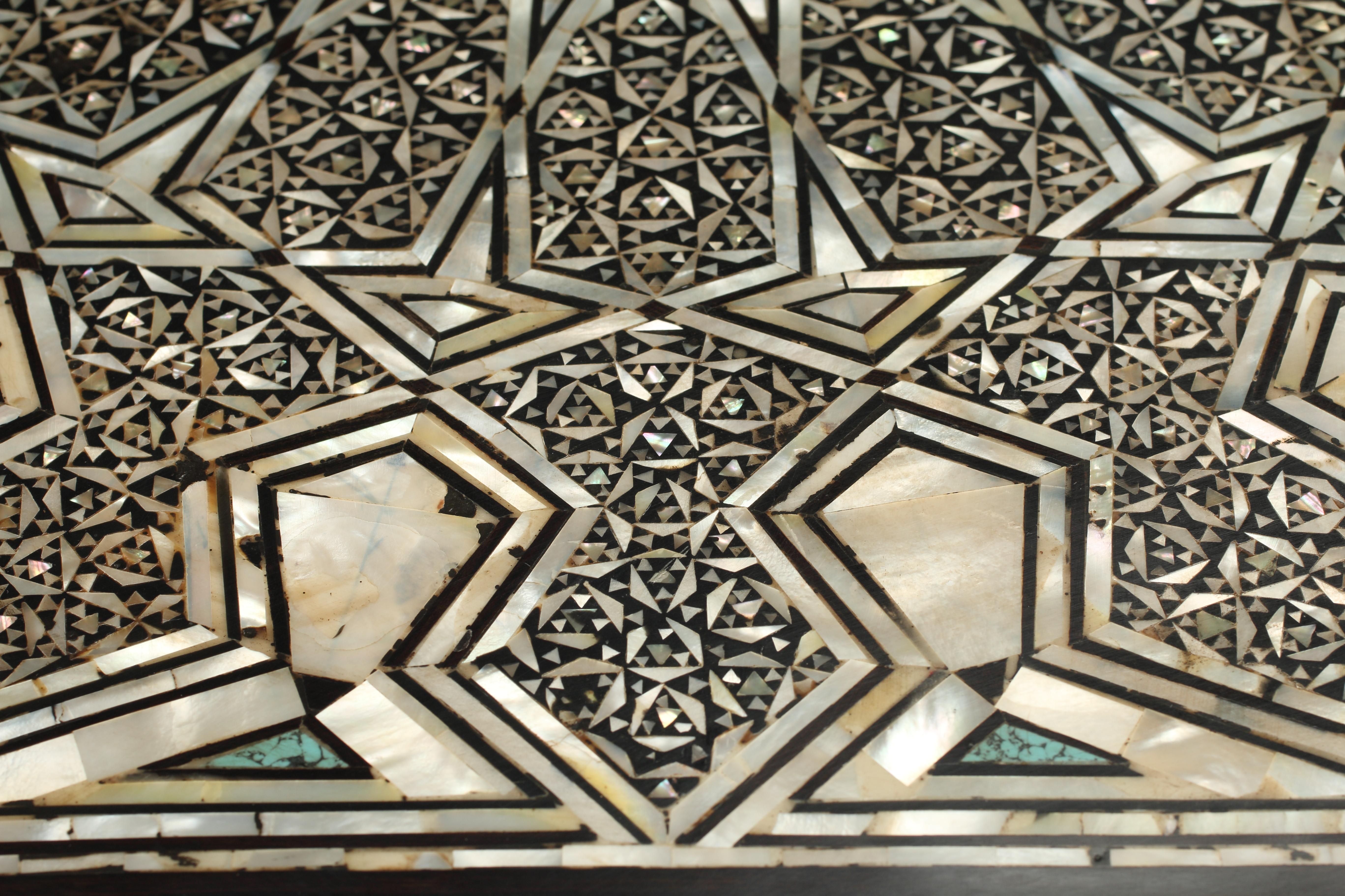 Pair of Large Octagonal Levantine Mother of Pearl Inlaid Tables For ...